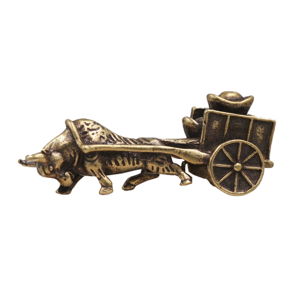 MLINS Brass Bull Pulling Ingot Cart Furniture Decoration - Walmart.com