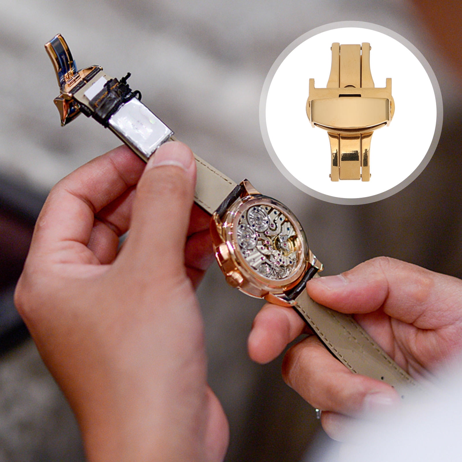 MLINS Buckle Clasp Practical Watch Band Buckles Replacement Golden ...