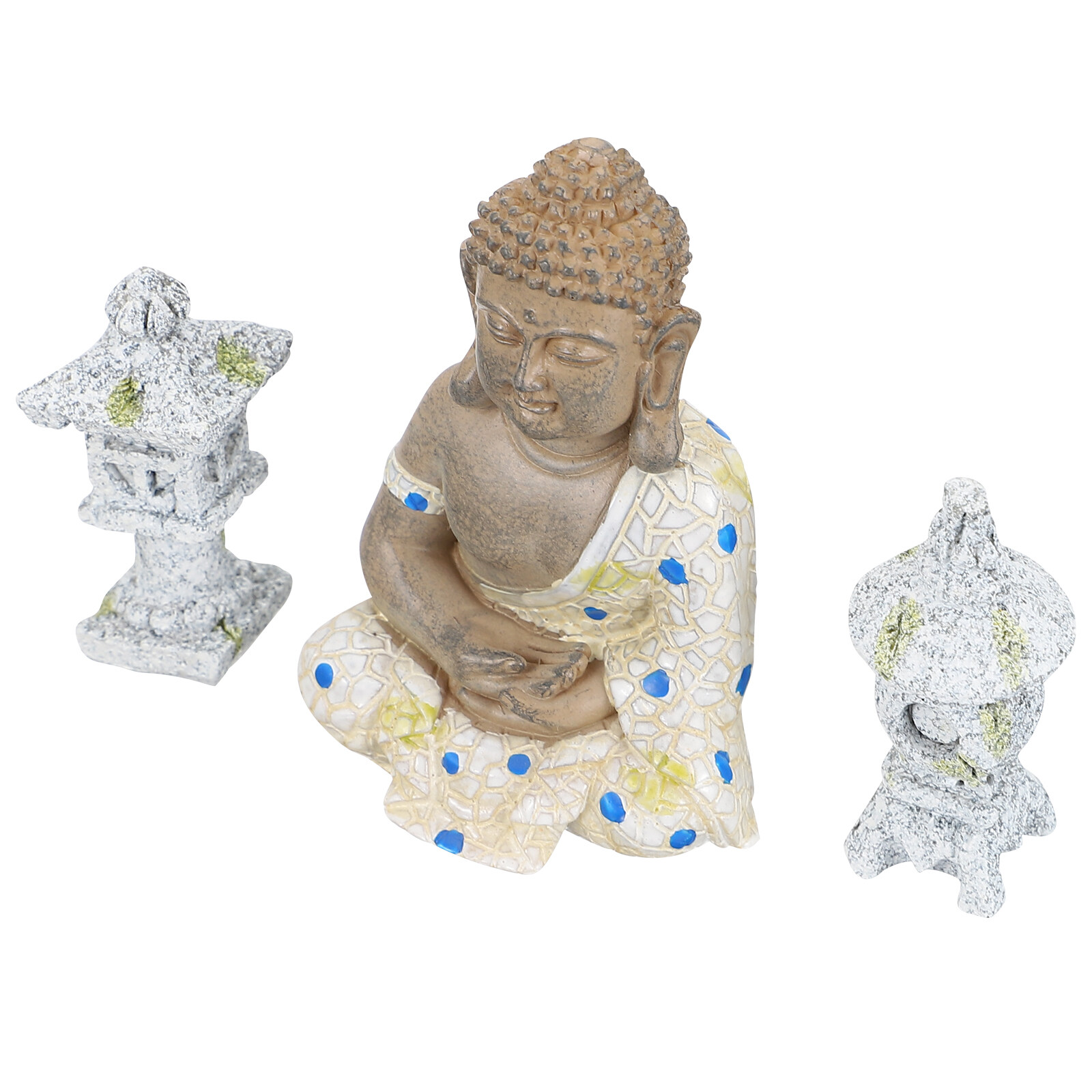 MLINS Buddha Figurine Fish Tank Adornment Garden Statues Terrarium ...