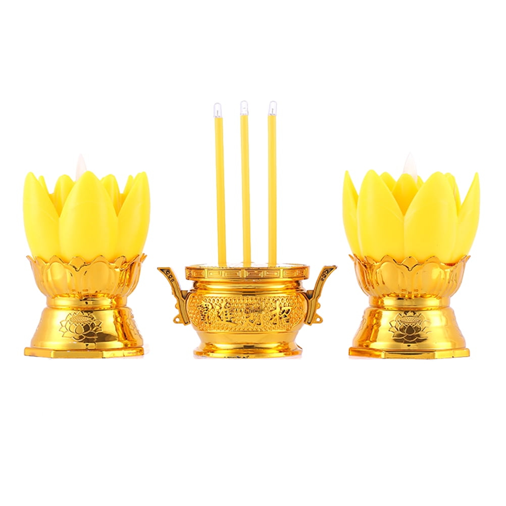 FOMIYES Lotus Buddhist Lamp LED Lotus Flower Lamp Plastic 1 Set 2.6X2 ...