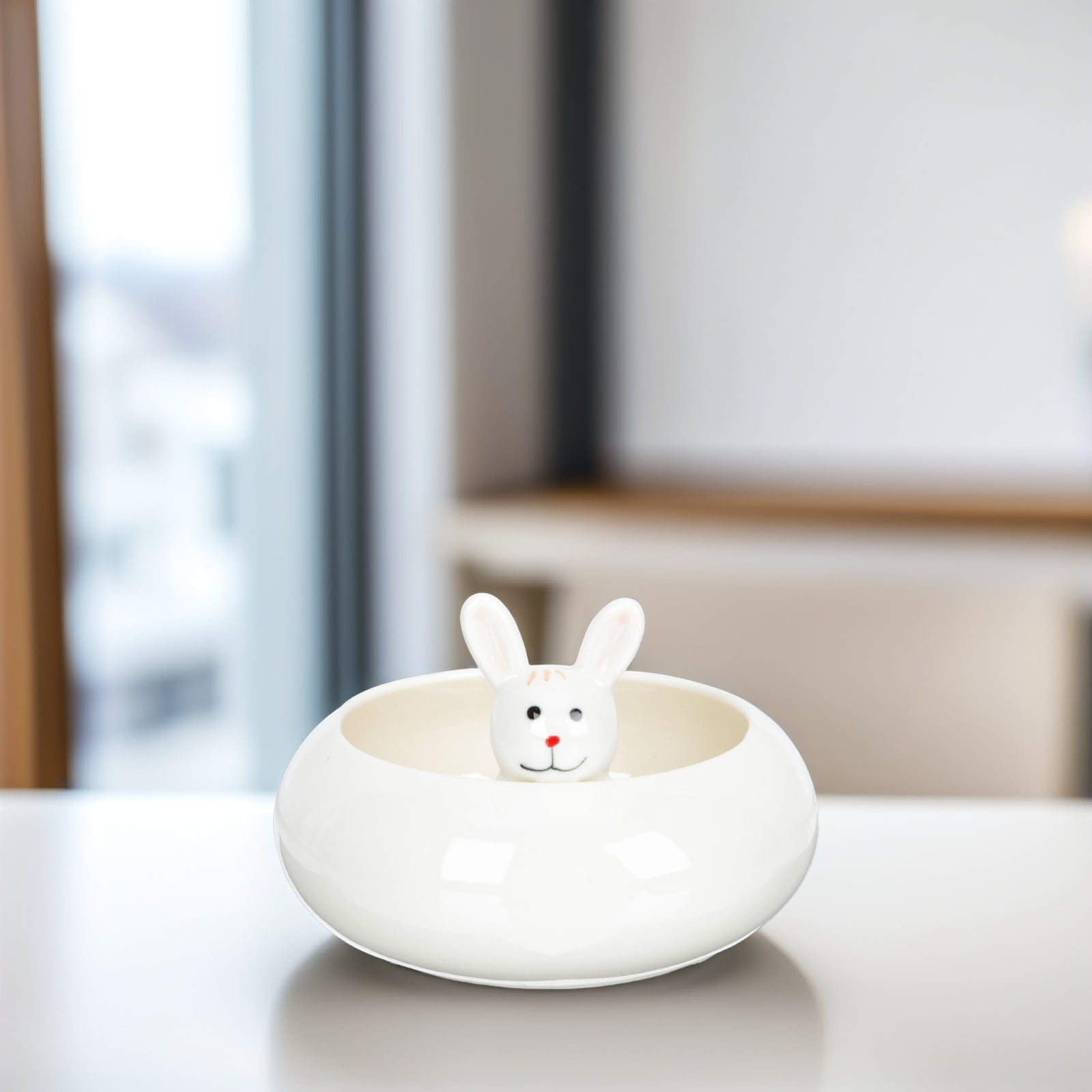 MLINS Bunny Plant Container Ceramic Rabbit Planter Desktop Flower Pot ...