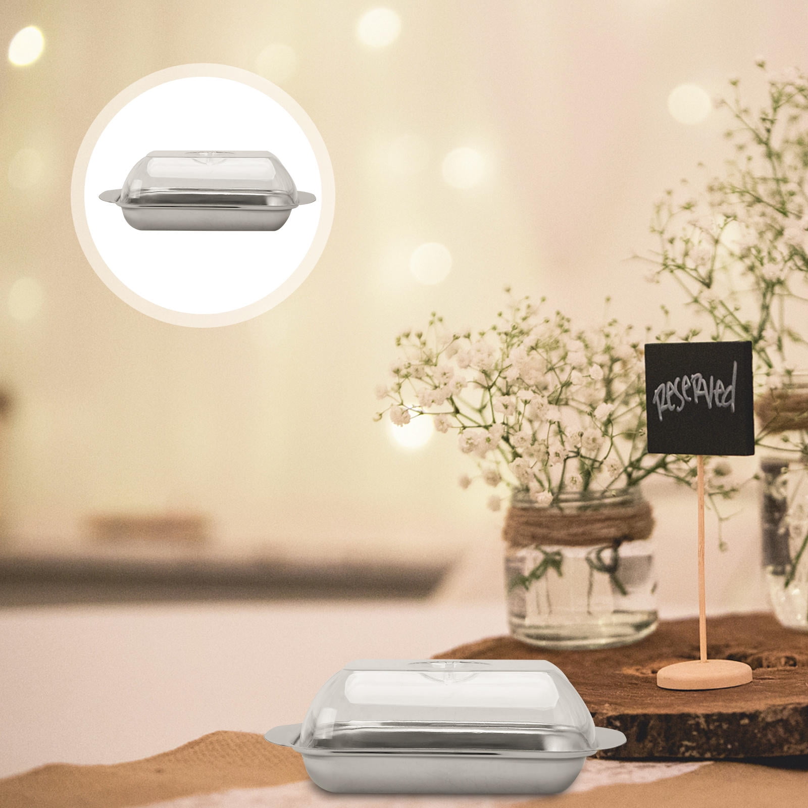 MLINS Butter Dish Steel Stainless Bread Plate Beef Tallow - Walmart.com
