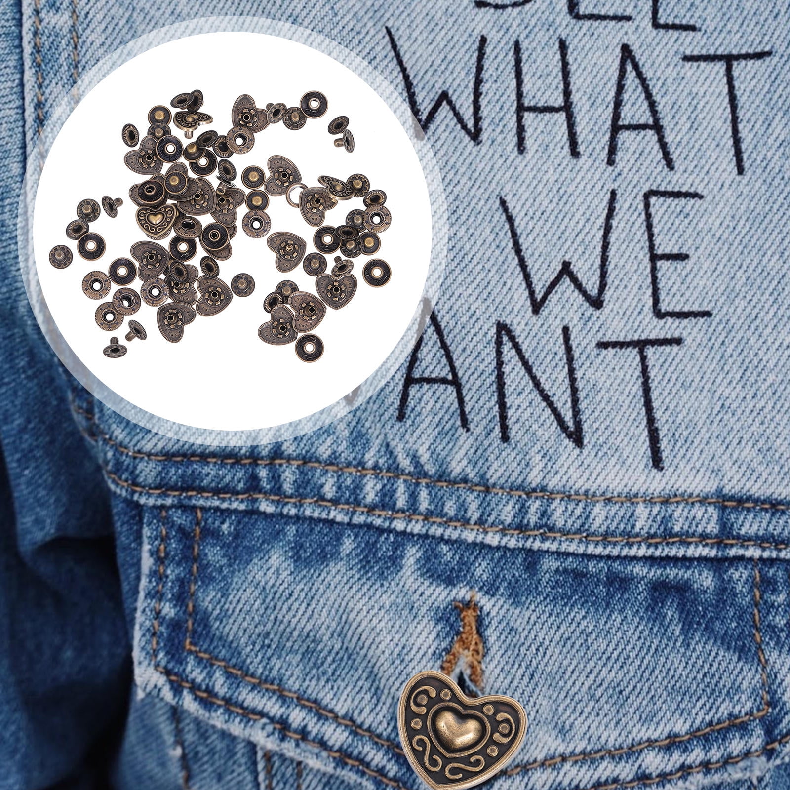 MLINS Button Clasp Snaps Cartoon Wallet Buckle 20 Sets Heart Shaped ...