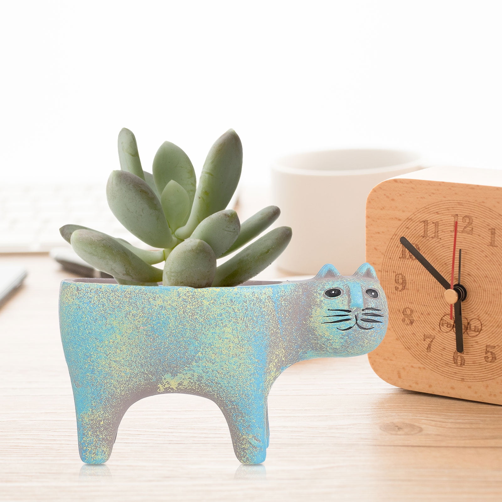 MLINS Cactus Container in Assorted Color Ceramic Flowerpot for Garden ...