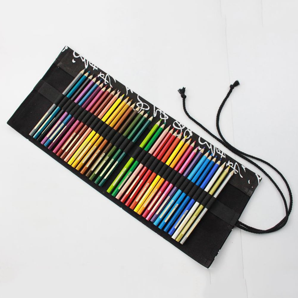 MLINS Calligraphy Canvas Portable Handmade Rolling Pencil Roll Wrap ...