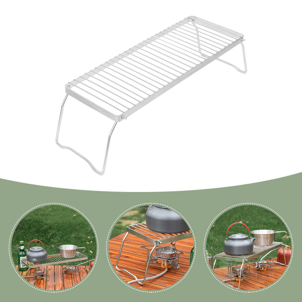 MLINS Camping Barbecue Rack Sturdy Mini Barbecue Net Outdoor Small Pot ...