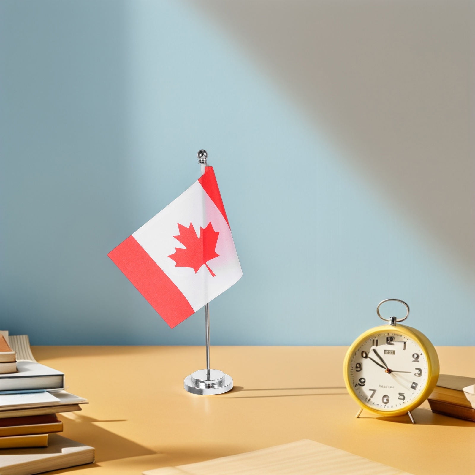 MLINS Canada National Mini Desk Flag Office Table Flag With Single Pole ...