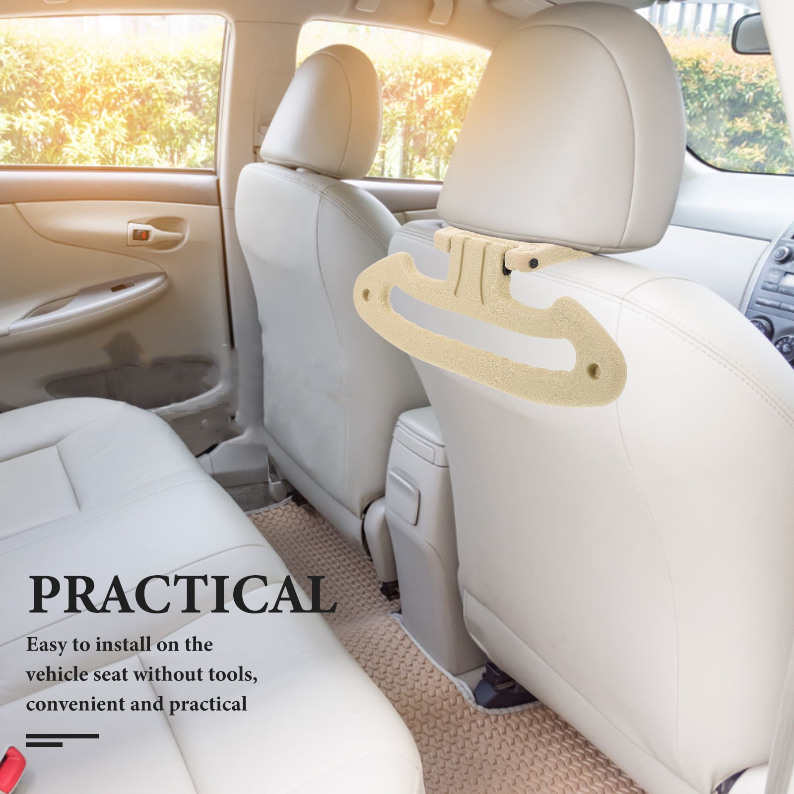 DINHEAROM In-Car Use Car Clothes Hanger Beige ABS 1Set - Walmart.com