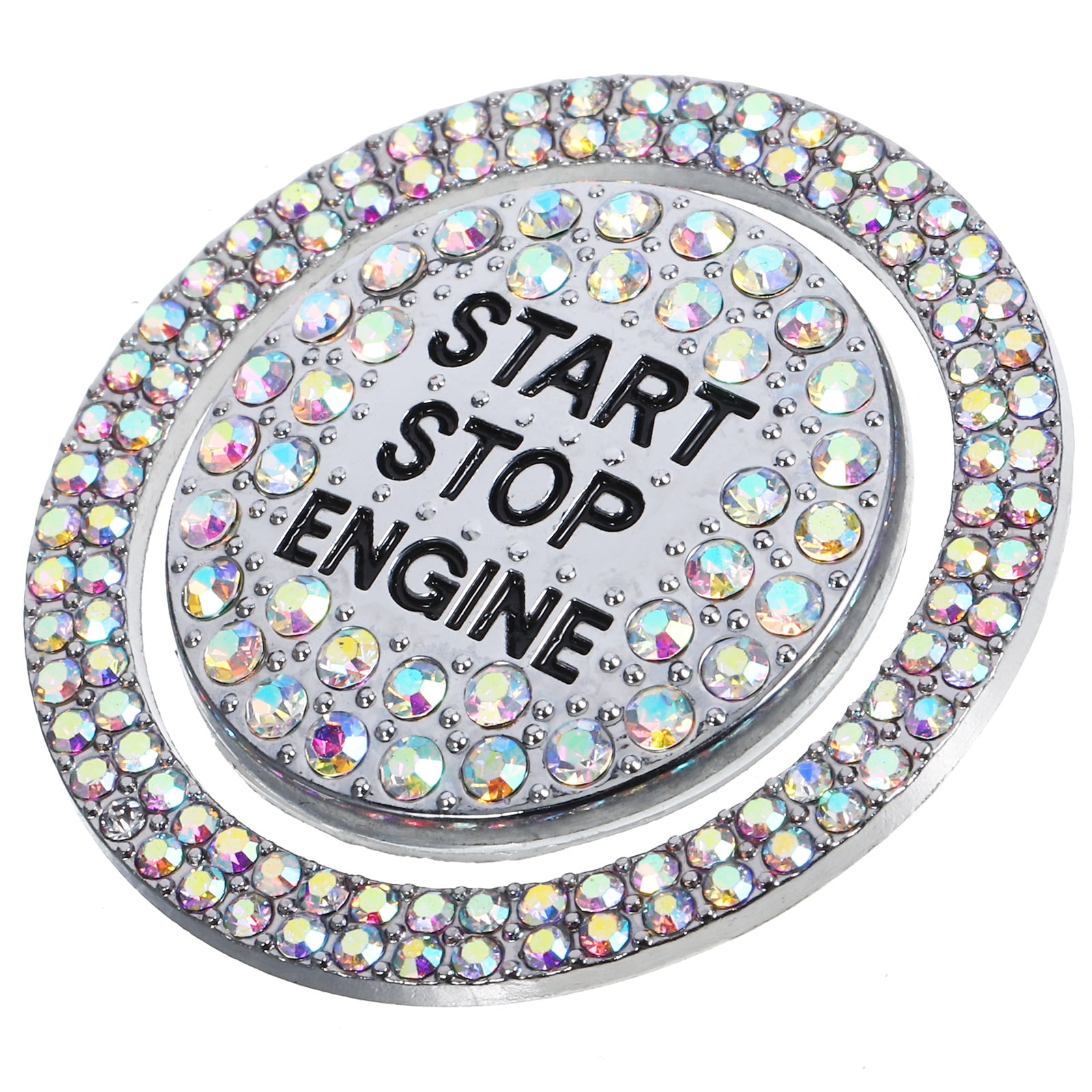 DINHEAROM Car Start Button Protector Bling Design Ignition Button Cover ...