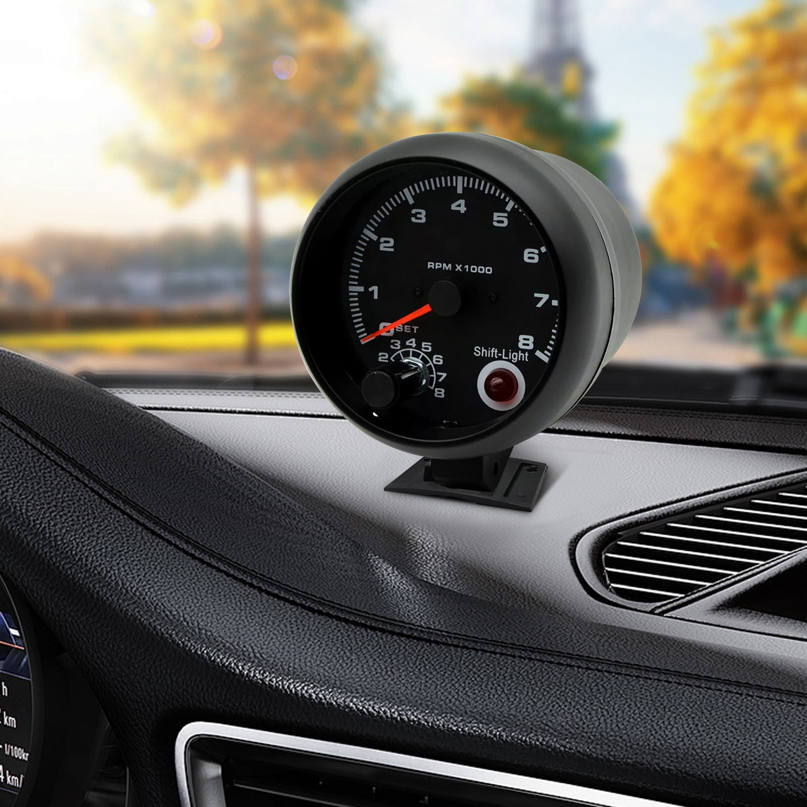 MLINS Car Tachometer Gauge Universal Car Rpm Gauge With Shift Light ...