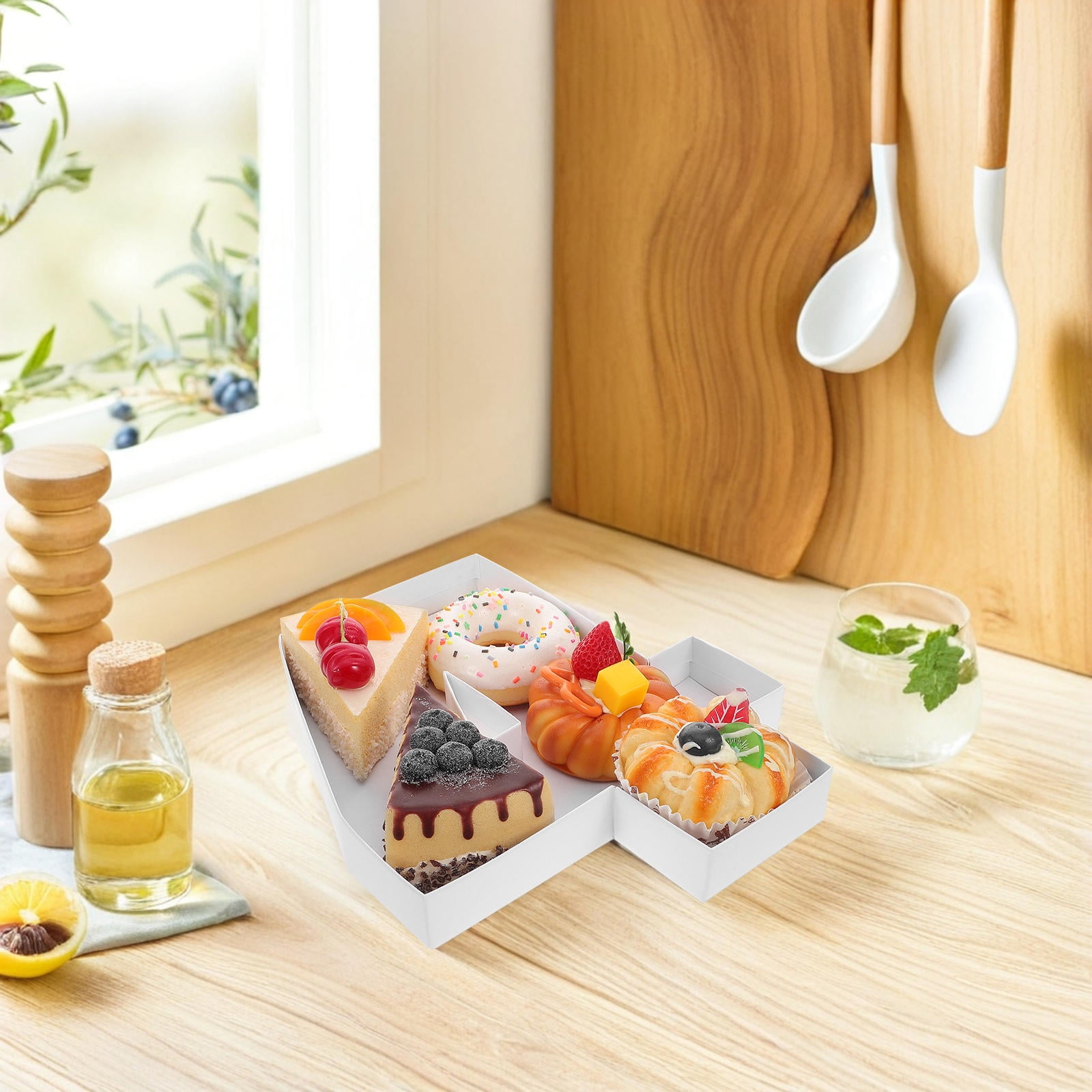 MLINS Cardboard Party Numbers 4 Fillable Paper Mache Snack Tray Number ...