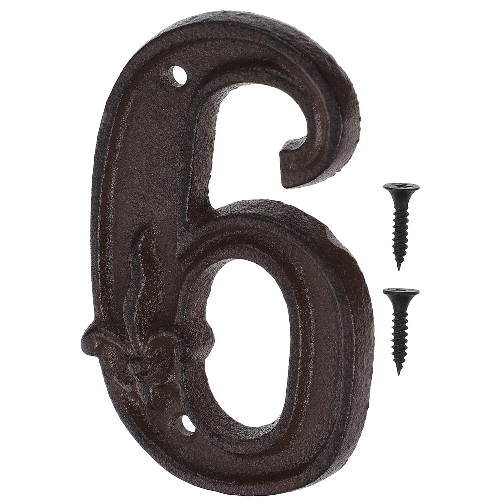 Cast Iron Door Numbers with Retro Design for Home Use Coffee Color ...