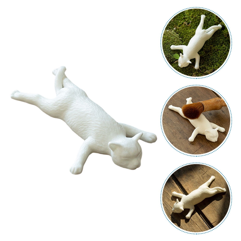MLINS Cat Decor Props Ceramic Animal Ornaments Portable Decoration ...