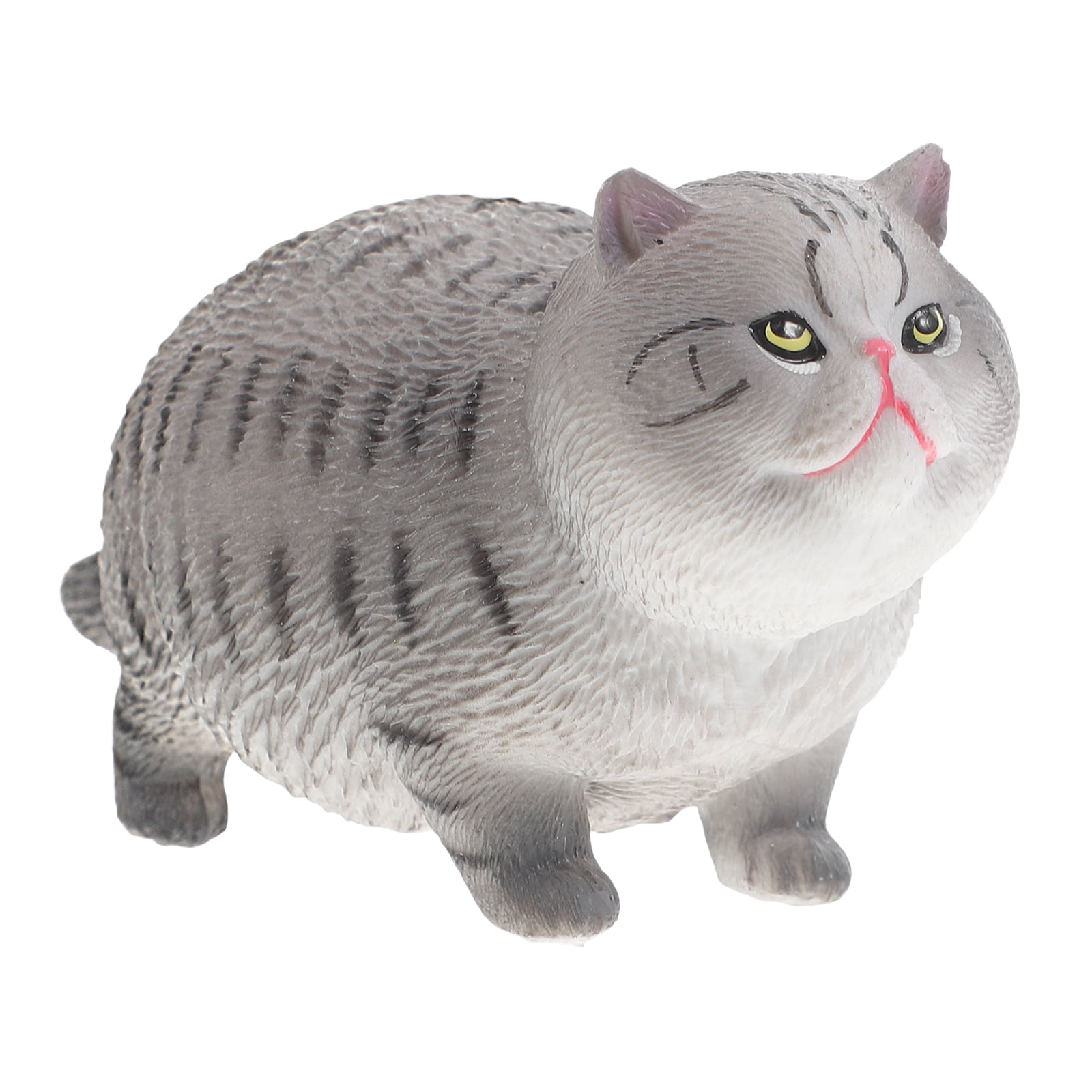 MLINS Cat Figurine Lifelike Cat Sculpture Small Cat Figurine Desk Cat ...