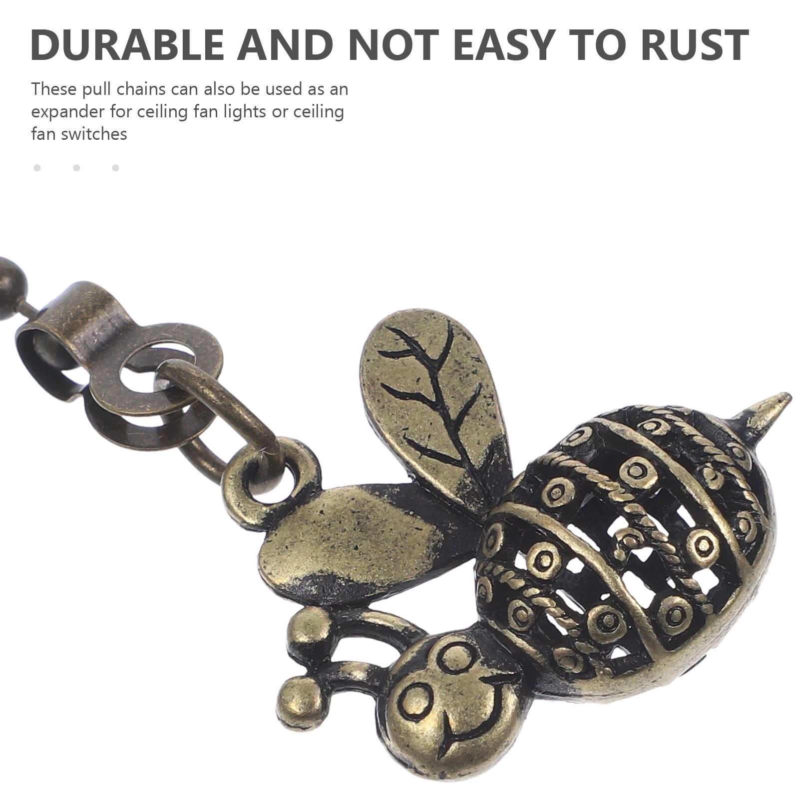 MLINS Ceiling Fan Pull Chain Extender with Vintage Bee Charm Decorative ...