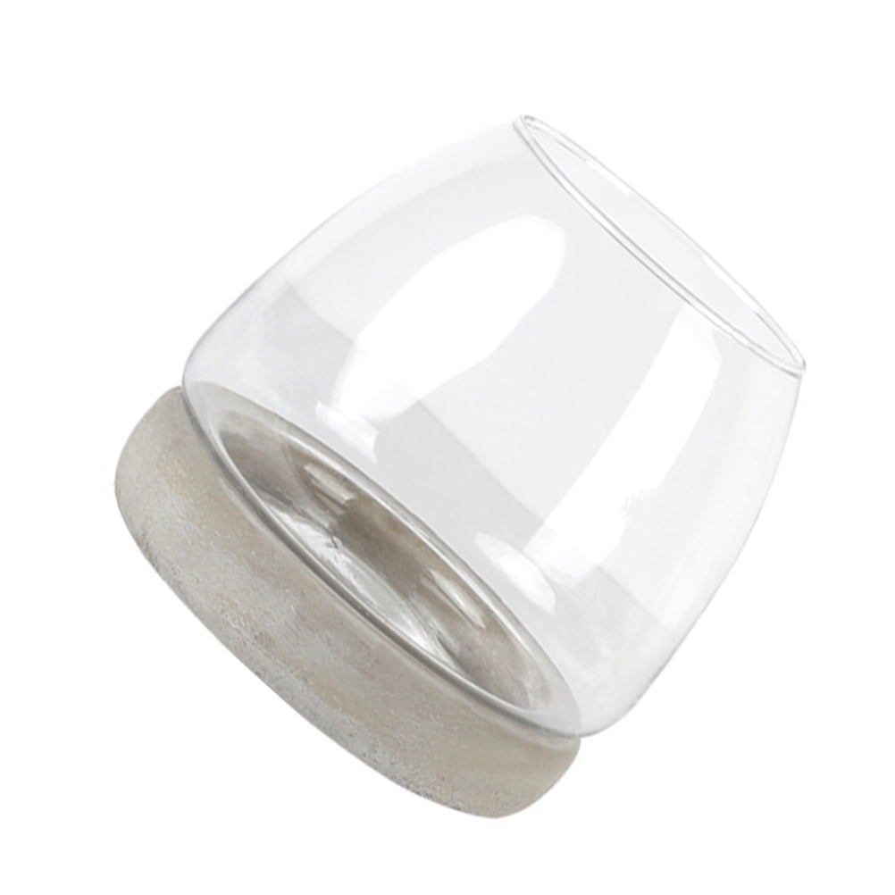 MLINS Cement Bottom Glass Vase Pot Flower Container Decor Basic Floral ...