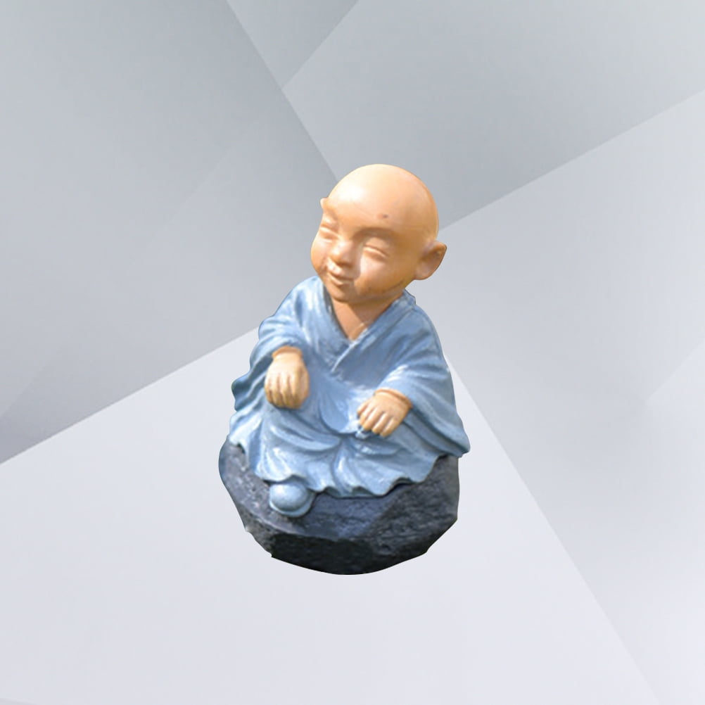 MLINS Ceramic Blue Little Monk Figurine for Decorating Home Car Office ...