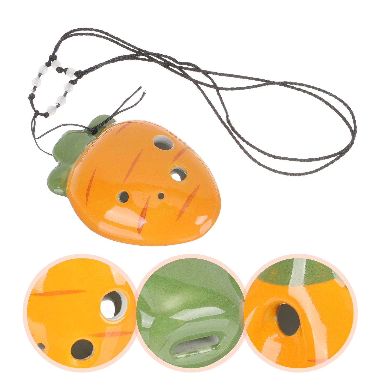 MLINS Ceramic Ocarina 6 Holes Ocarina Carrot Shape Beginners Practice ...