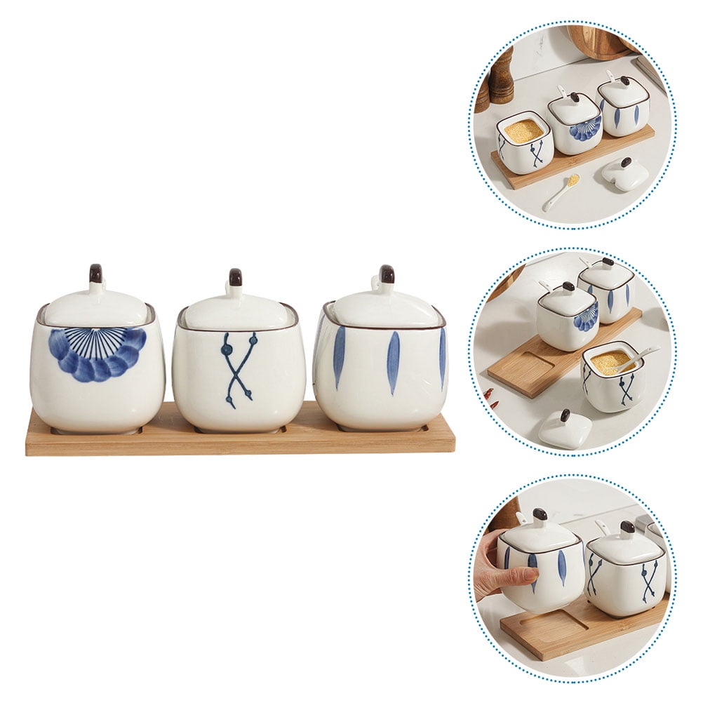 FONWILYO Ceramic Spice Containers With Lids For Kitchenware Indoor And ...