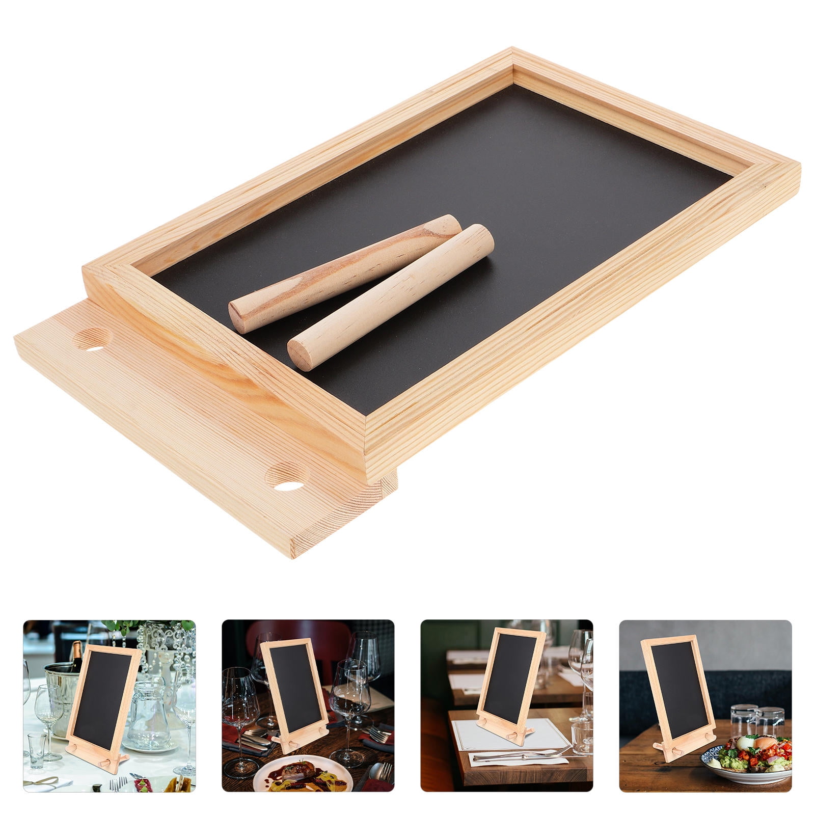 MLINS Chalkboard Sign Double Sided With Wood Base Chalkboard Signs ...