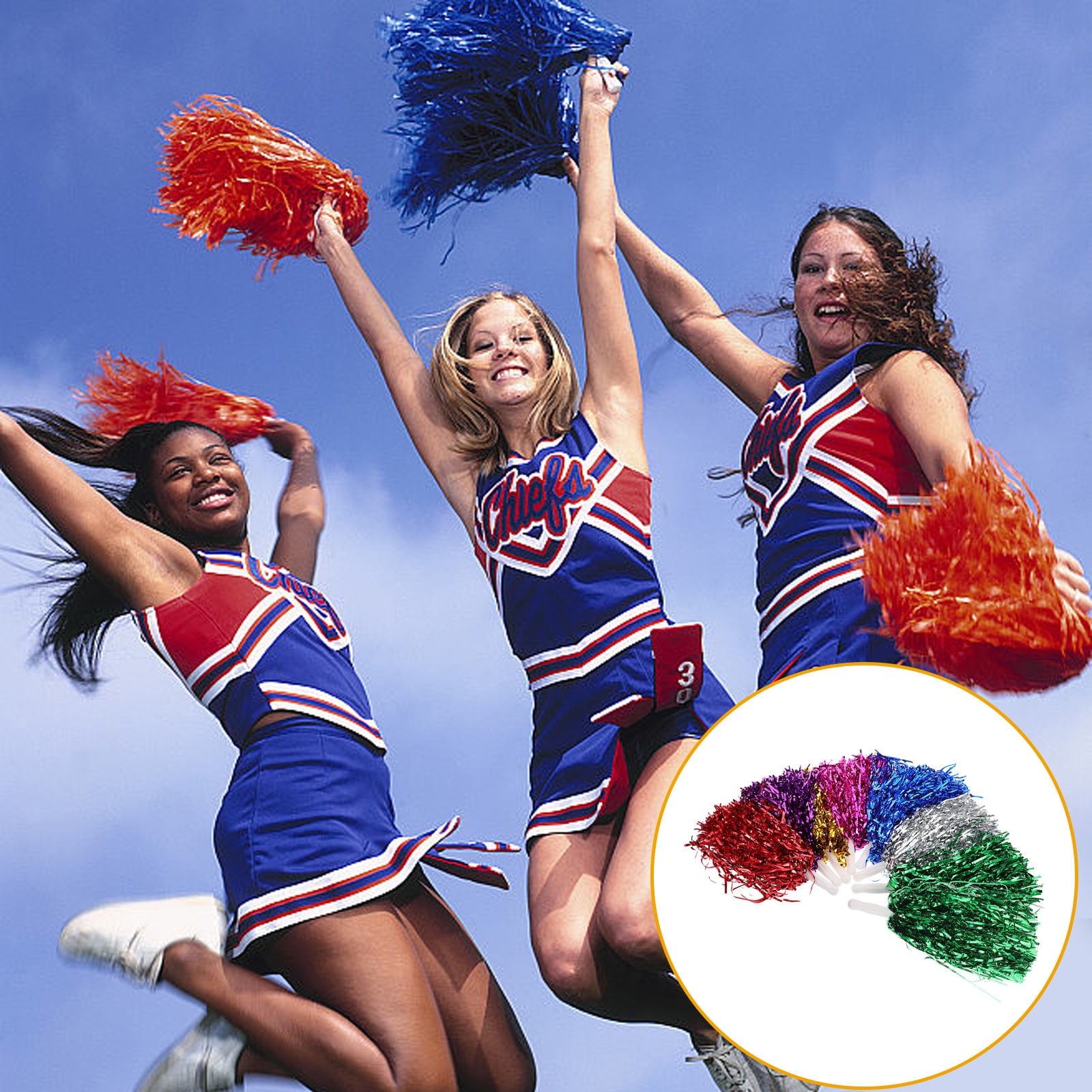 MLINS Cheerleaders Poms with Ring Handle Made of PET Durable and ...