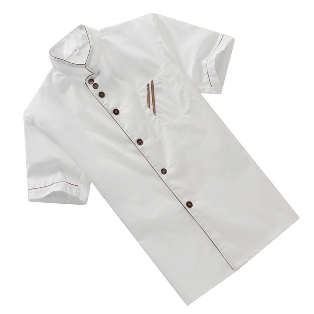 MLINS Chef Outfit Apron for Men Uniform Short Sleeve Shirt Food Service ...