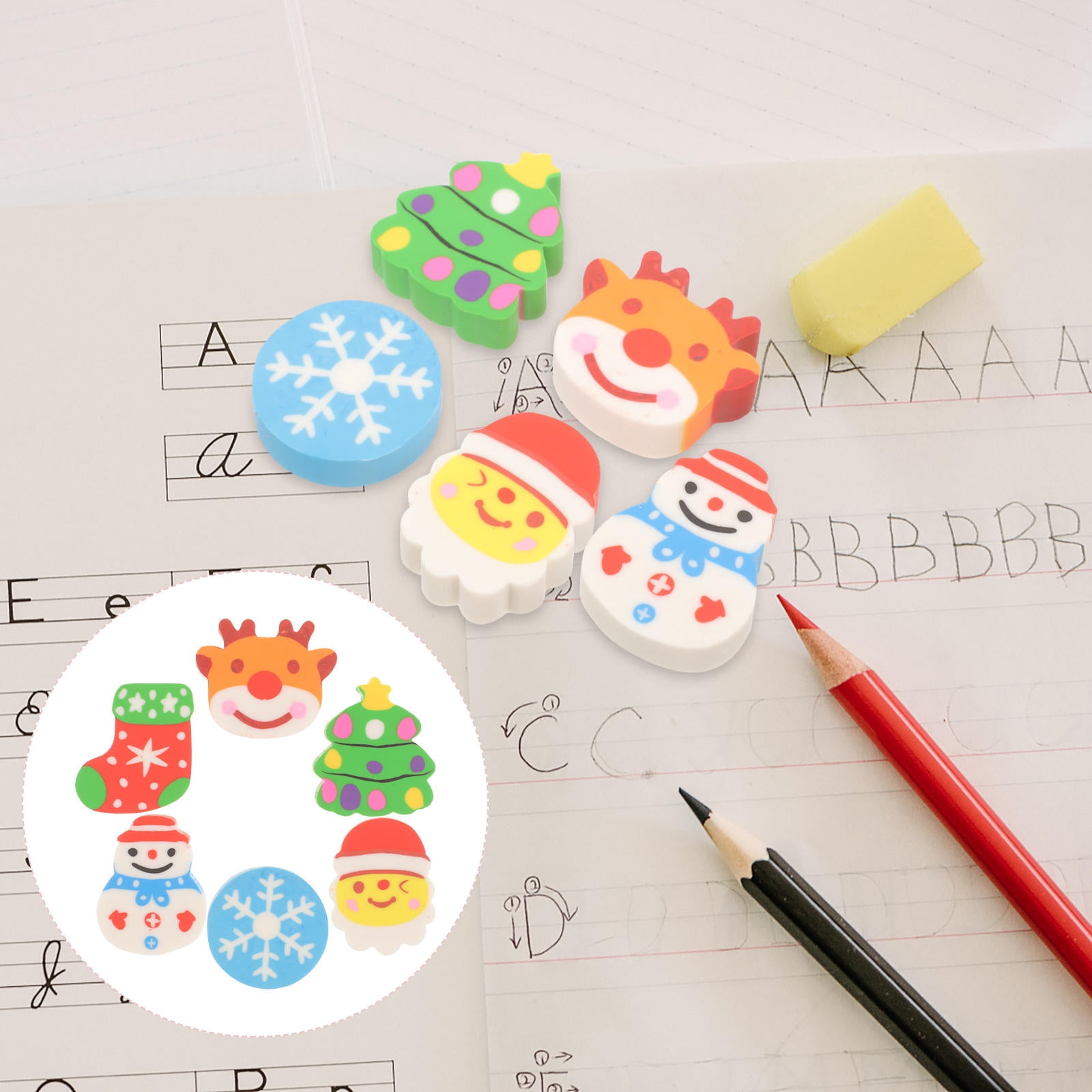 MLINS Christmas Eraser Made of High Quality Rubber in Assorted Colors ...