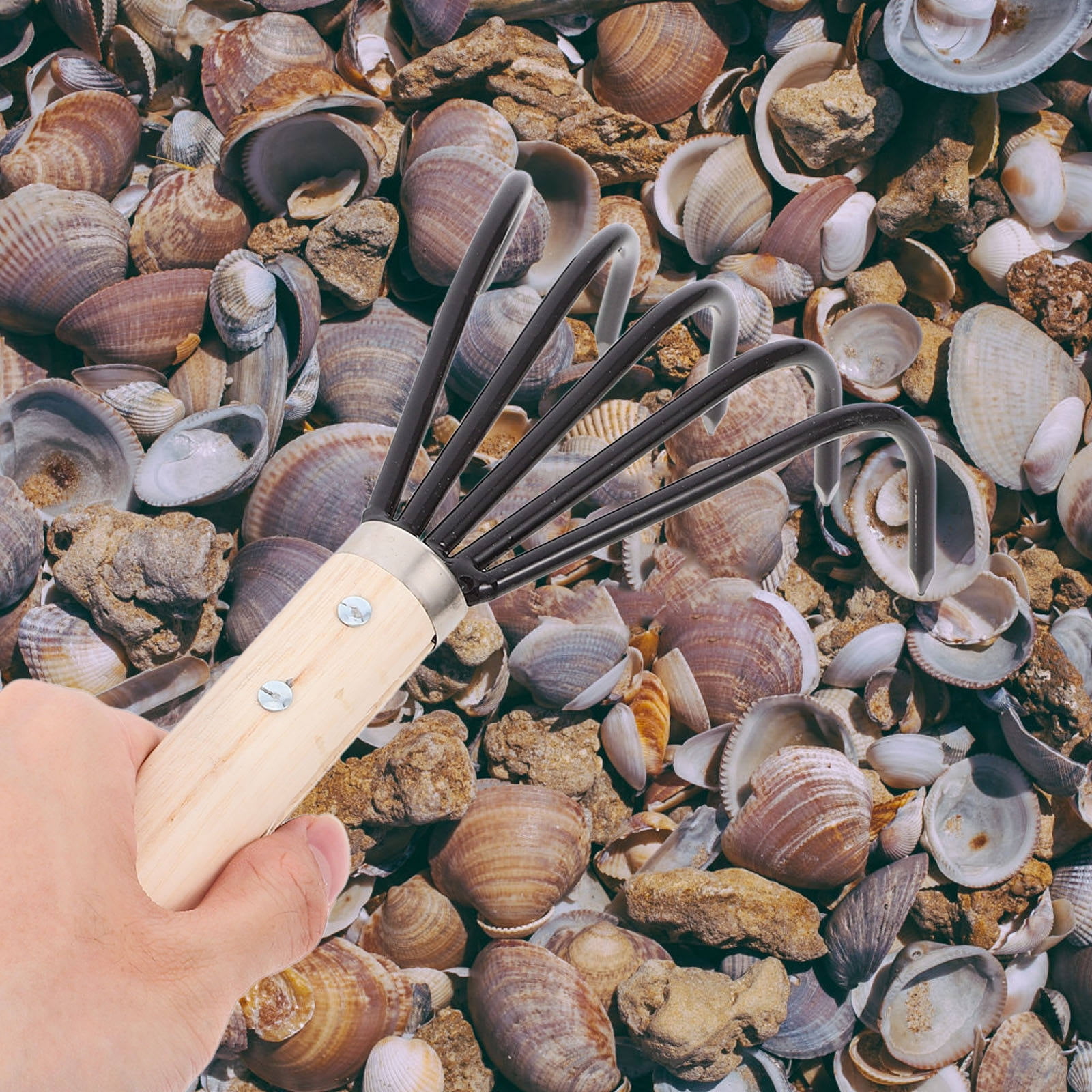 MLINS Claw Rake Handheld Rake Clamming Claw Rake Beach Clam Digger Tool ...