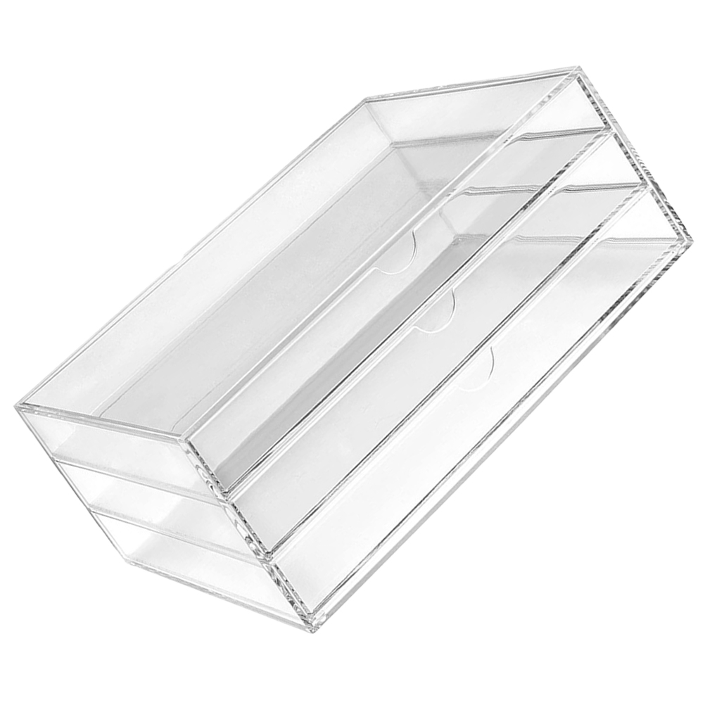 MLINS Clear Acrylic Desk Organizer Drawer Design Storage Case 3-layer ...