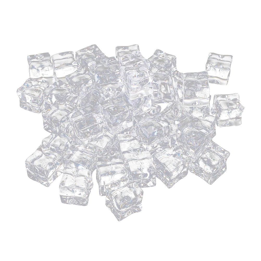 MLINS Clear Acrylic Fake Ice Cubes for Home Use Transparent Reusable ...