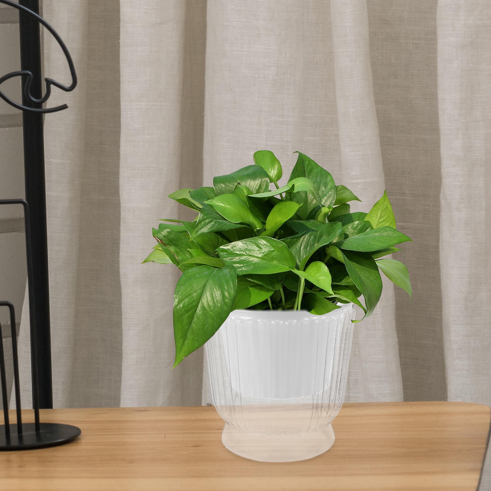 MLINS Clear Self Watering Planter Transparent Hydroponic Flower Pot ...