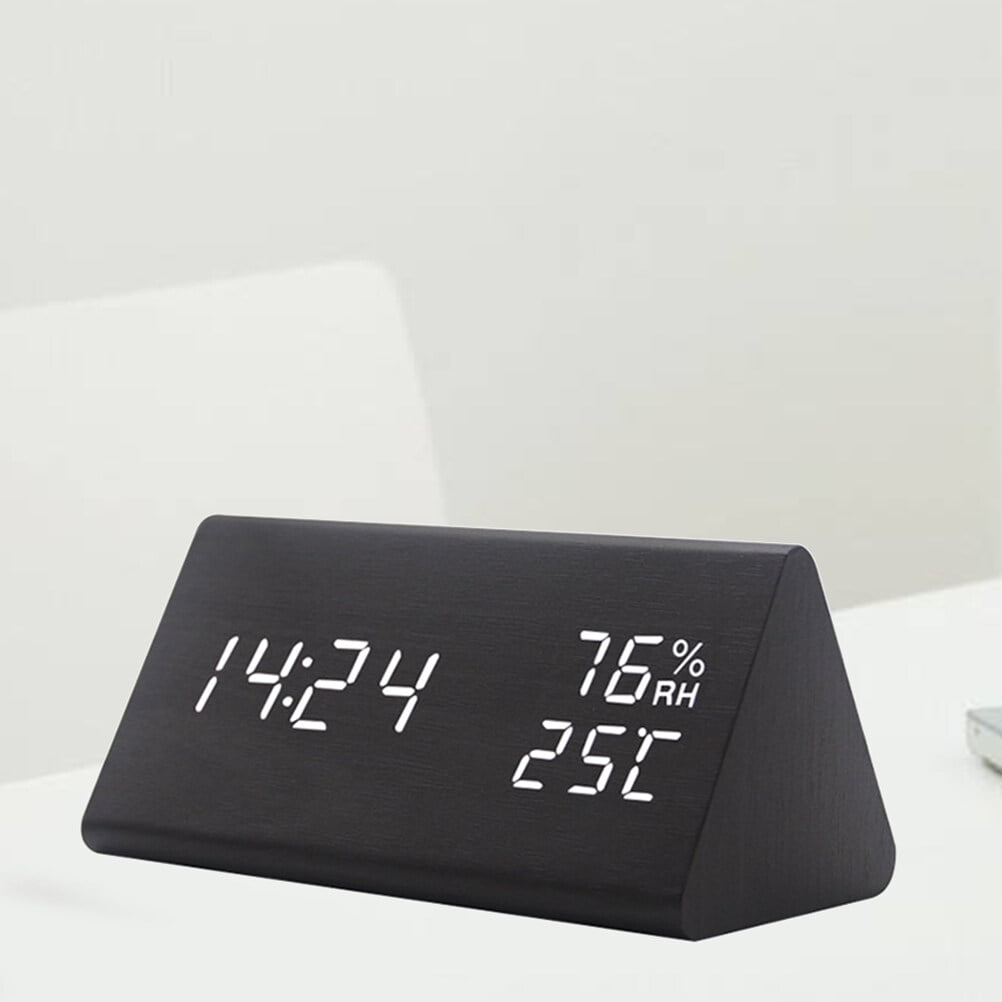 MLINS Clocks Echo Indoor Temperature Clock Classic Clock Student Black ...