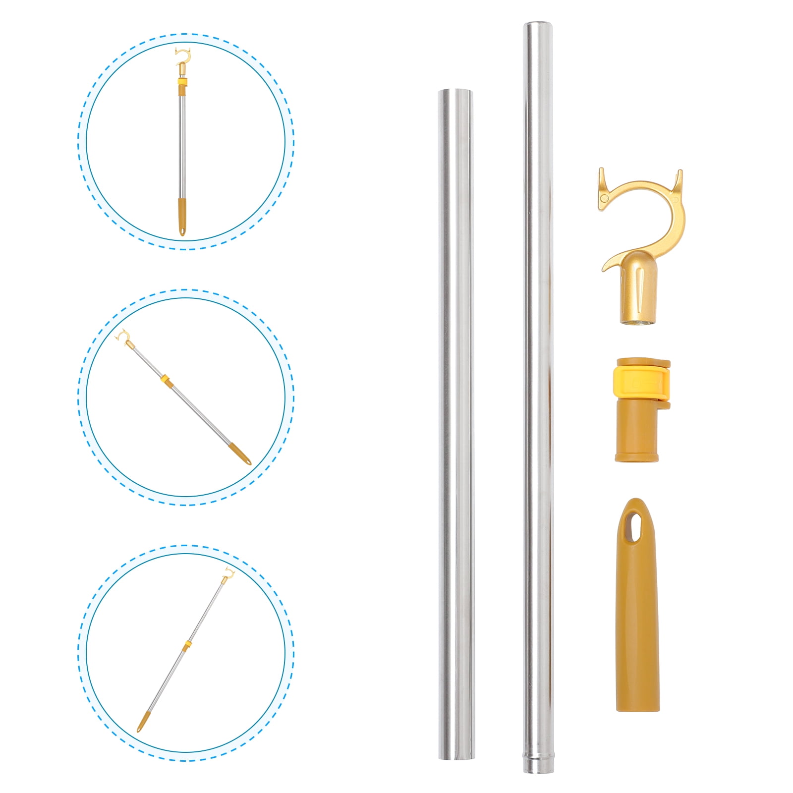 MLINS Clothes Rail Lines for outside Washing Poles Stick Telescoping ...