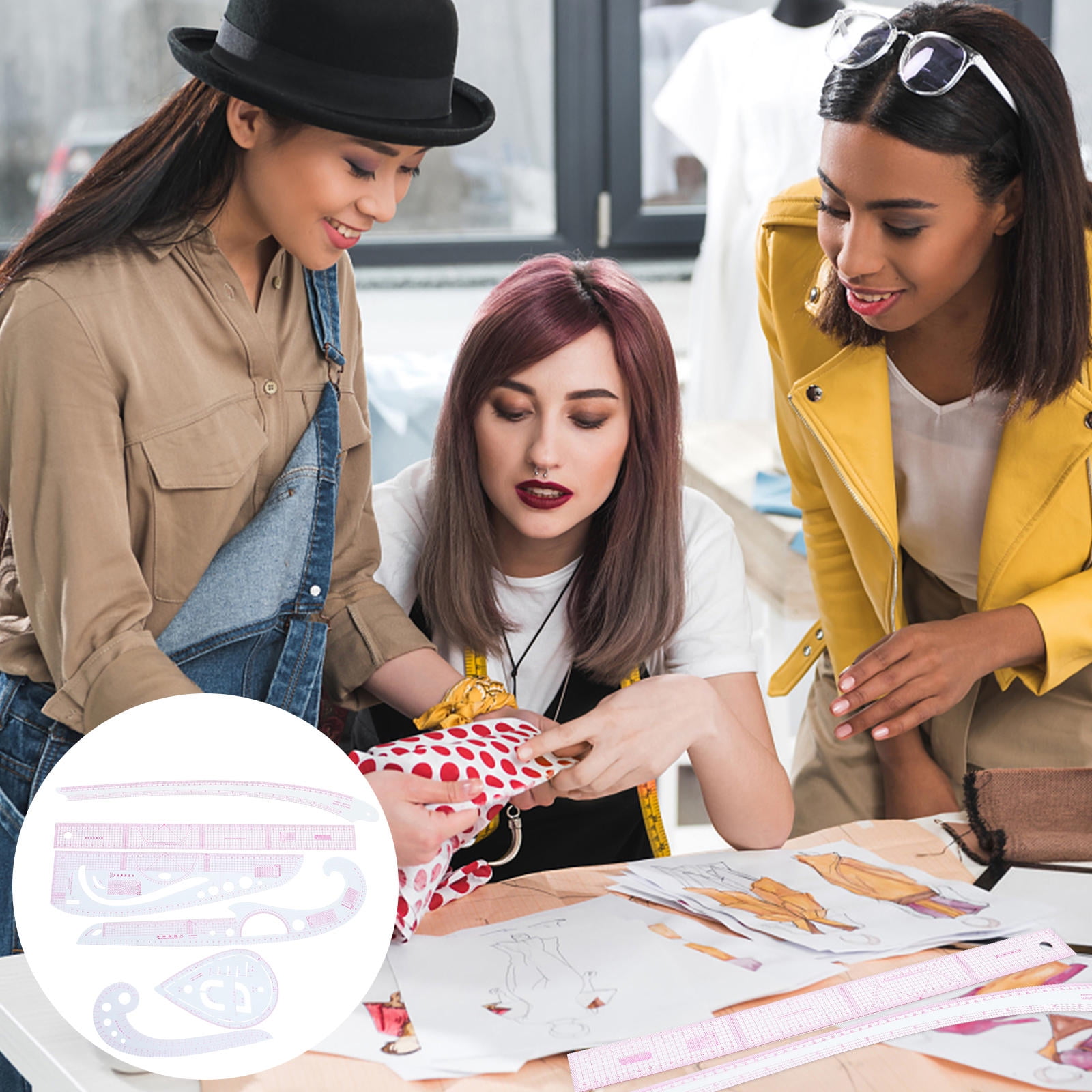 MLINS Clothing Sample Cutting Ruler Patchwork Fabric Sewing Rulers for ...