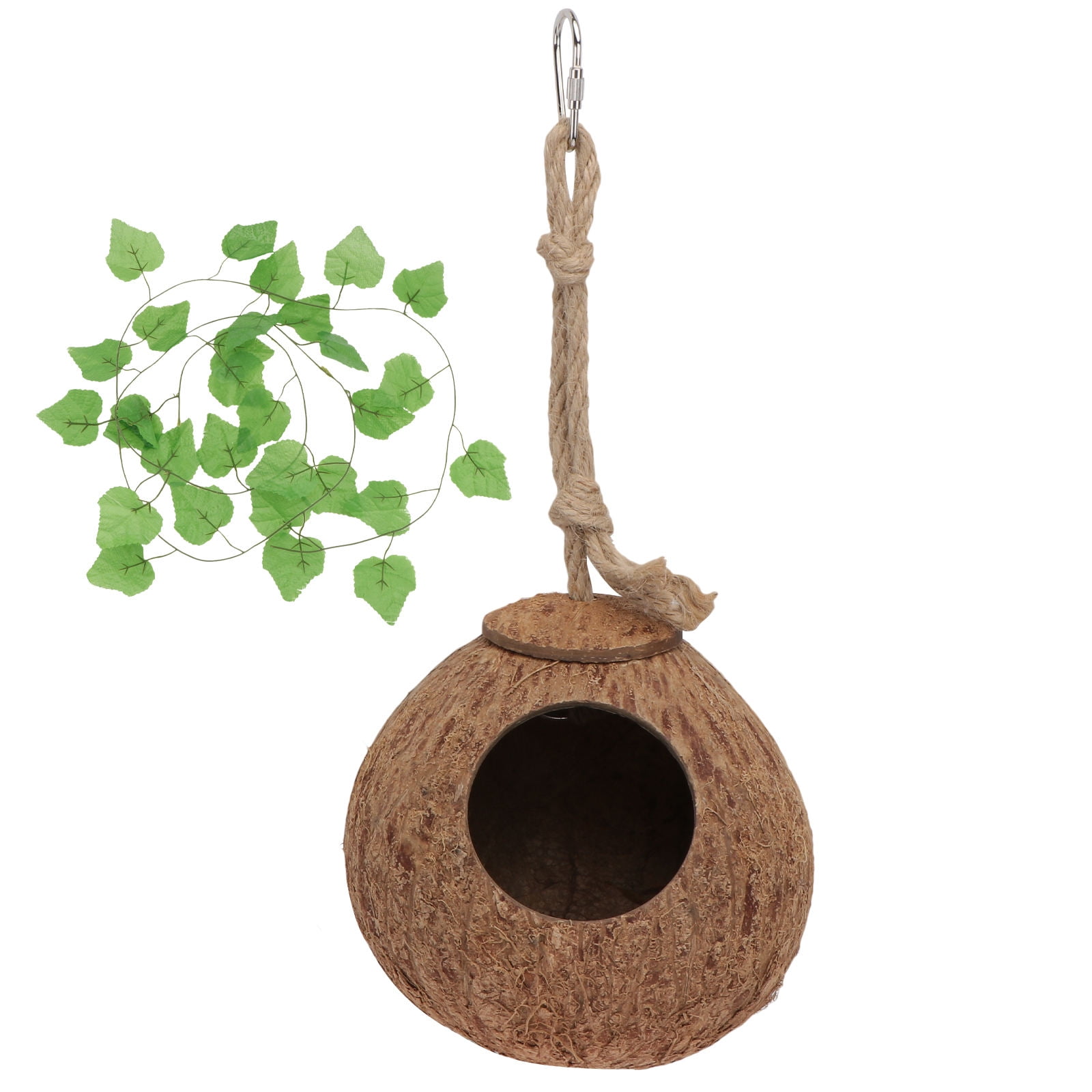 MLINS Coconut Shell Nest Vine Set Hide for Reptiles Vines Baby Green ...