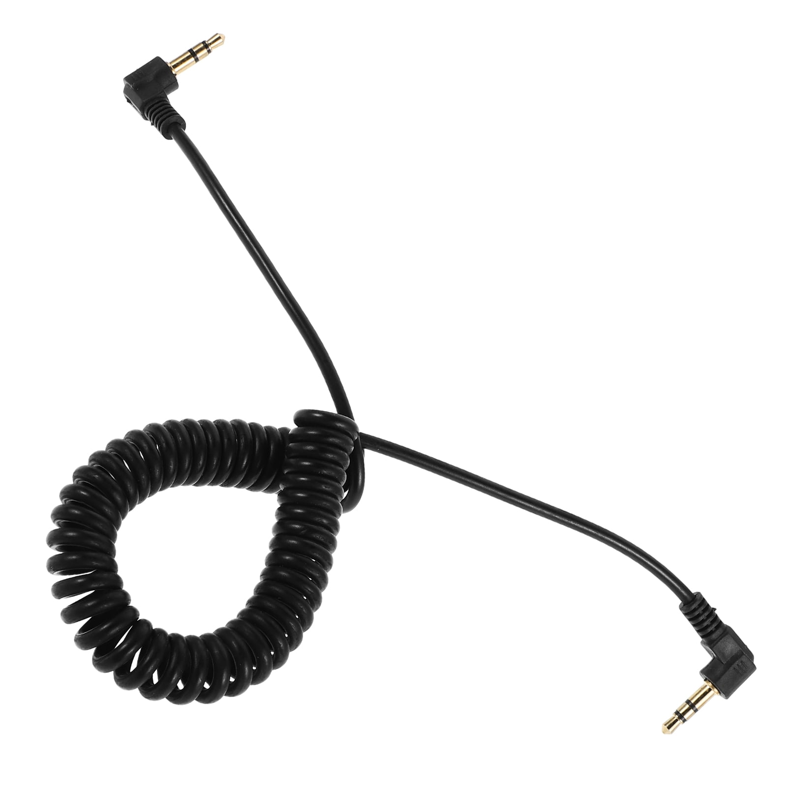 MLINS Coiled 3.5mm AUX Cable Right Angle Male to Male Audio Extension ...