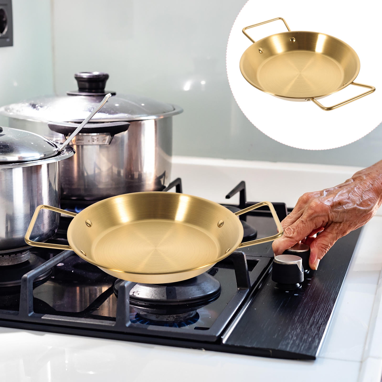 MLINS Color Induction Stainless Steel Pan Golden Frying - Walmart.com