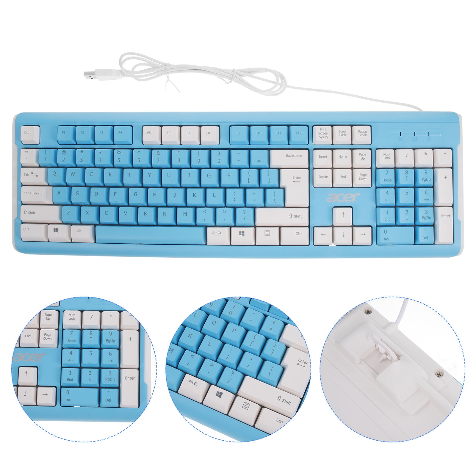 MLINS Color Matching Keyboard Wired USB Keyboard Gaming Computer ...