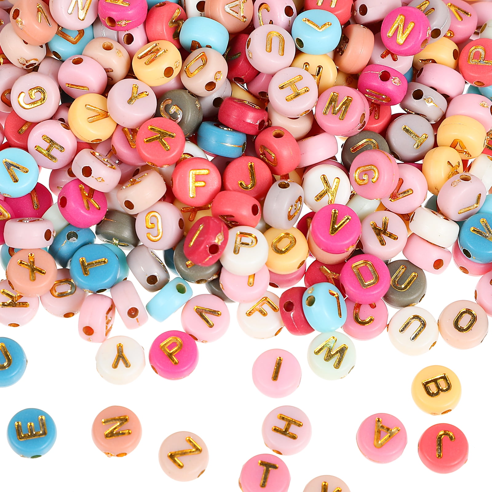 MLINS Colorful Alphabet Beads Kit Multi Transparent Hook Mini The Small ...