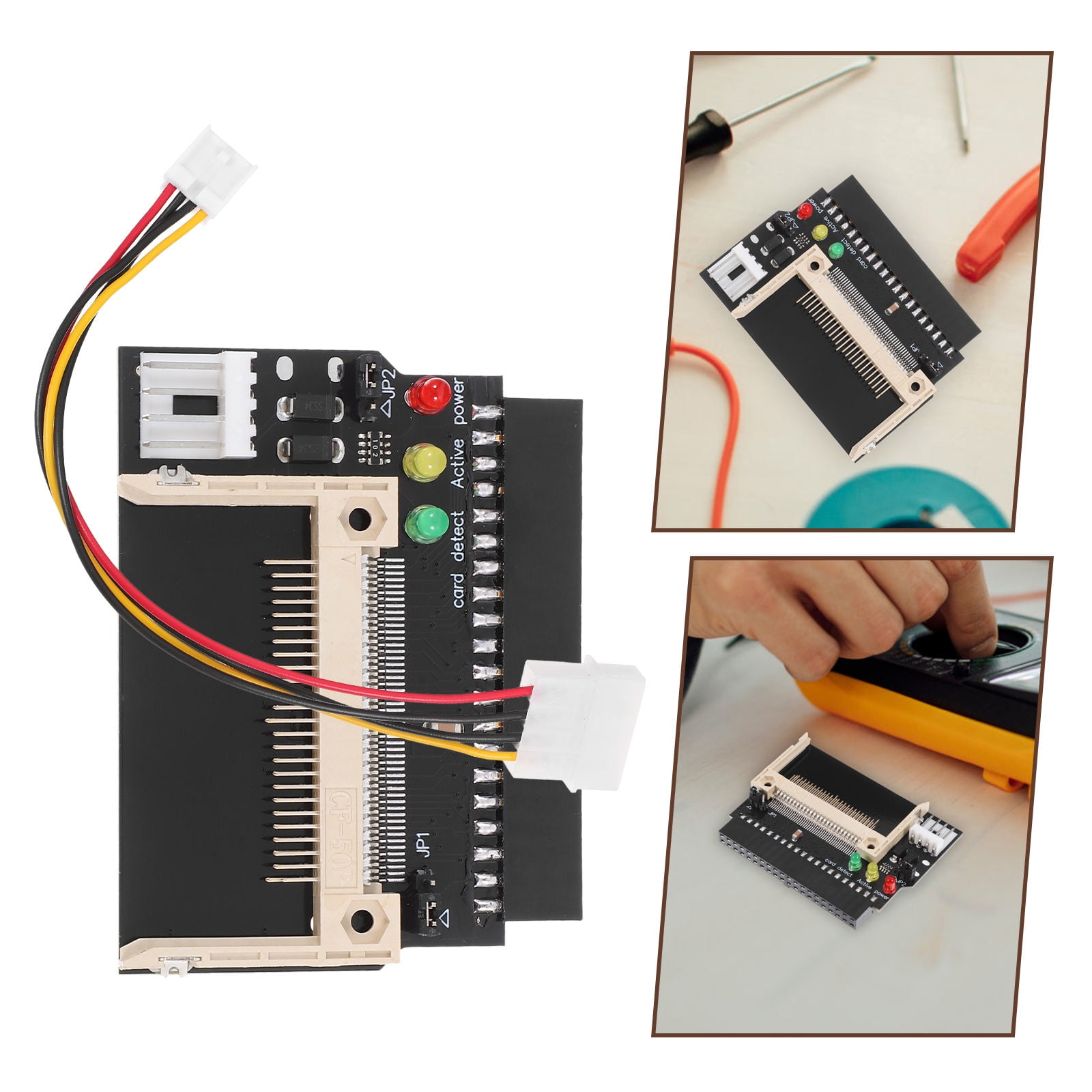 MLINS Compact Flash /II to 3.5 Inch HDD Adapter with 3 LED (Black Color ...