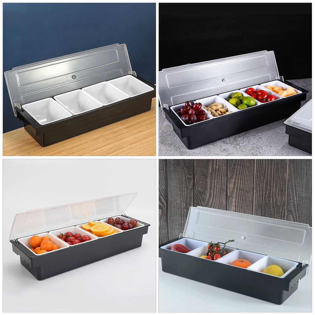 MLINS Condiment Containers with Lids Divided Snack Seasoning Box ...