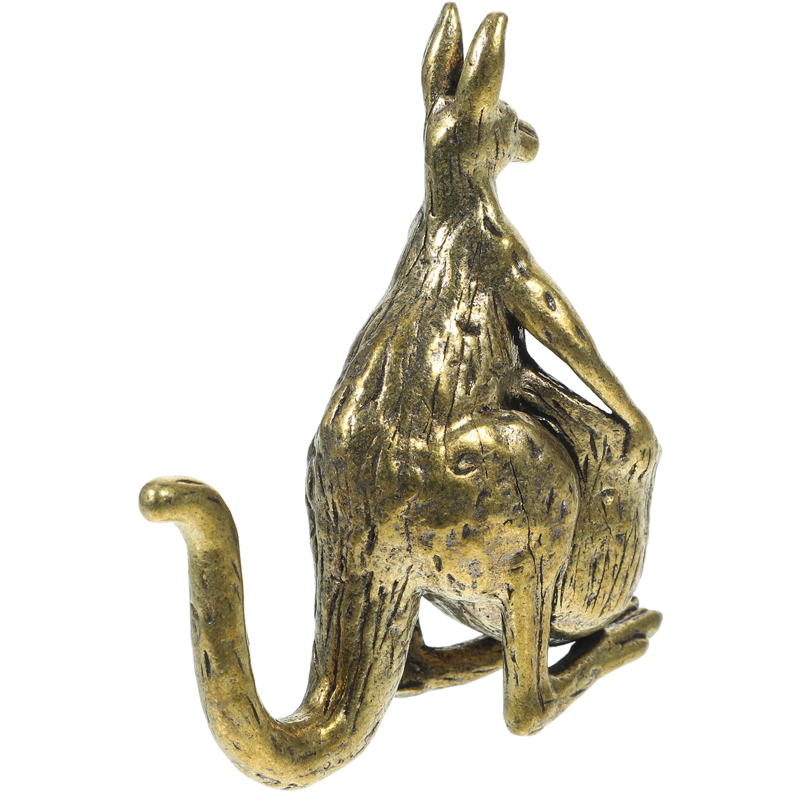 MLINS Copper Kangaroo Sculpture Lucky Statue Zen Garden Miniature ...