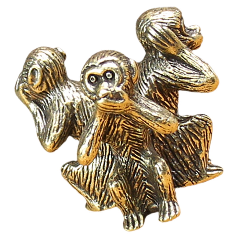 MLINS Copper Monkey Figurine Copper Animal Statue Monkey Decoration ...