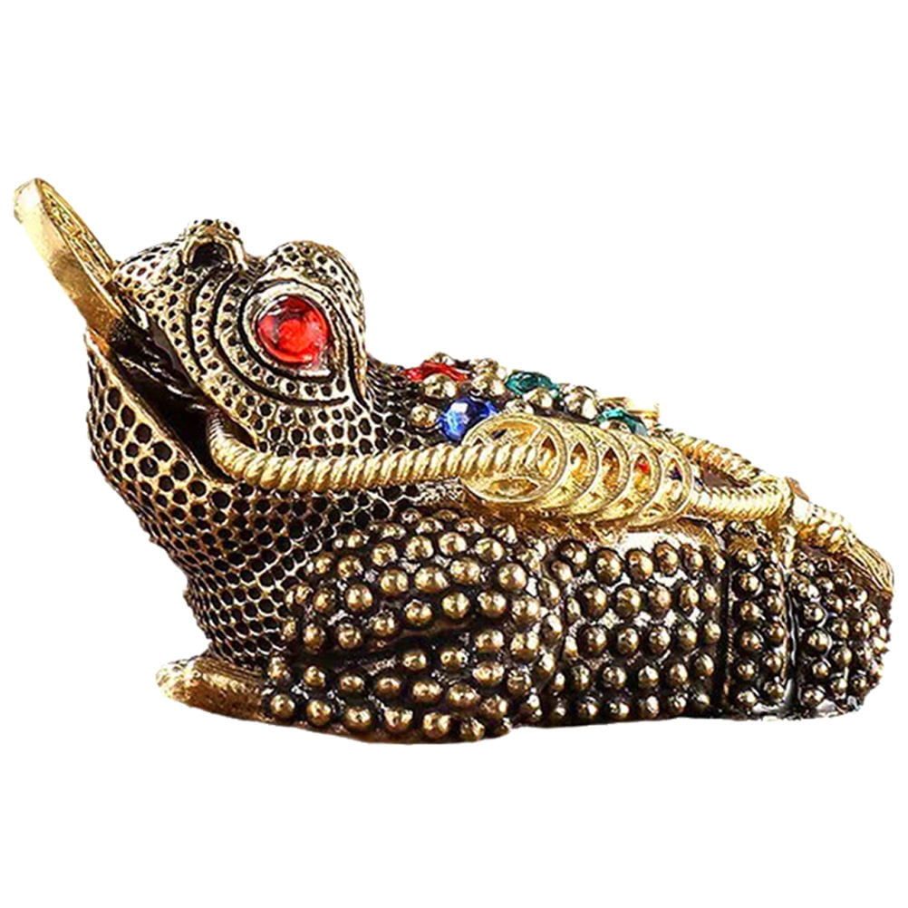 MLINS Copper Toad Statue Chinese Toad Figurine Toad Ornament Desktop ...