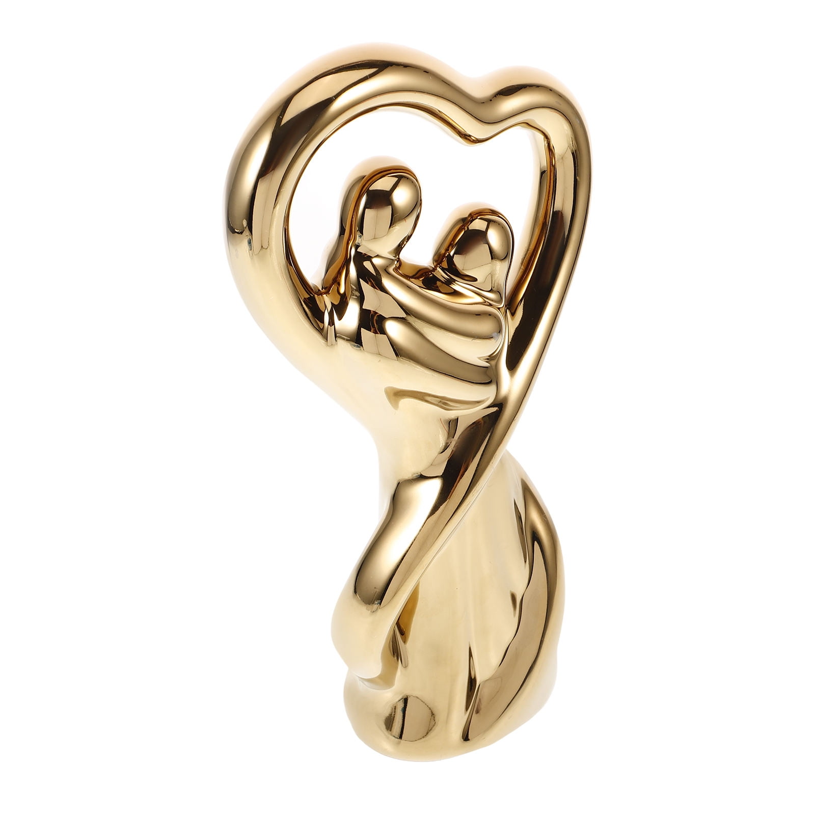 MLINS Couple Embracing Statue Decor Character Hugging Father Office Golden - Walmart.com