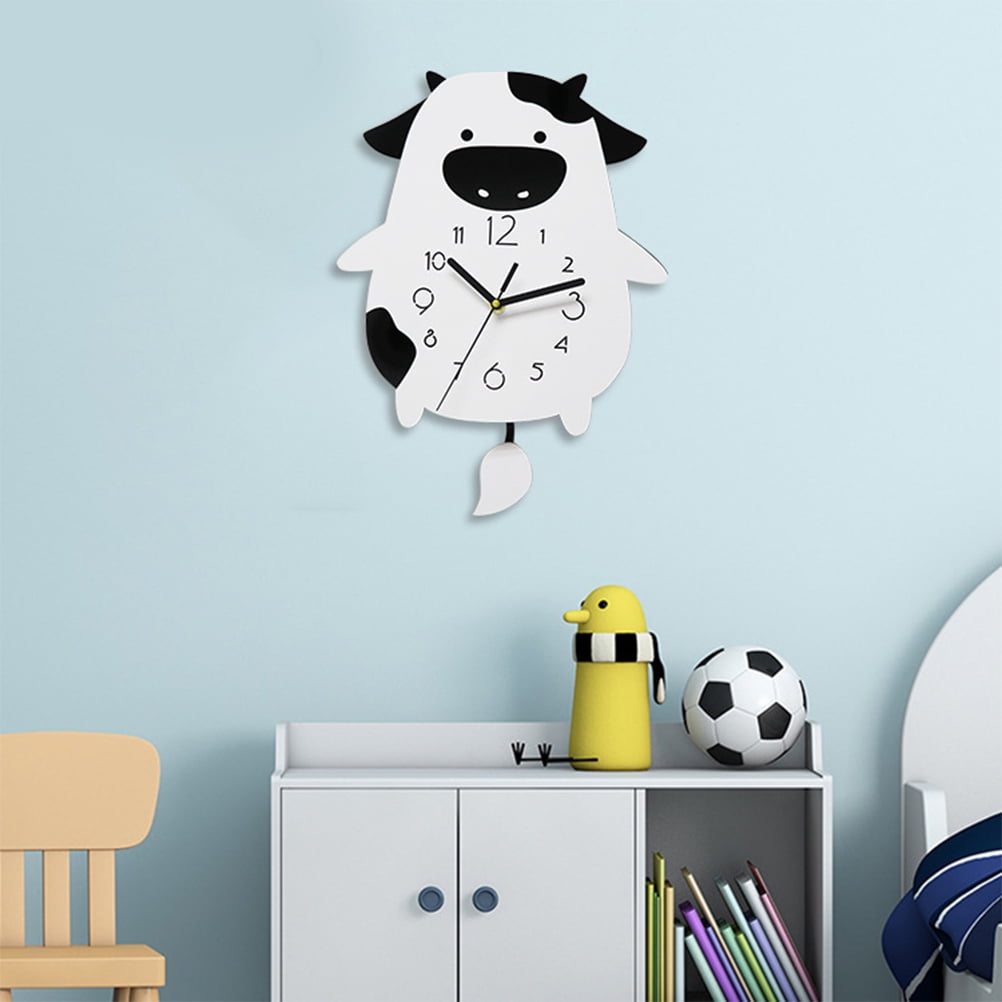 MERRYHAPY Modern Technology Cow Clock White Kitchen Company 1Set 14 ...