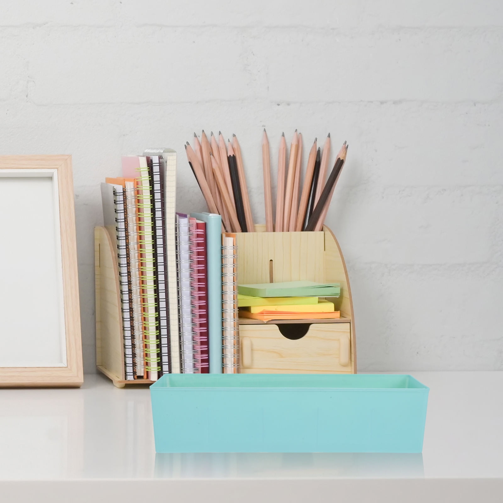 MLINS Crayon Container Colored Pencil Holder Organizer Light Green ...