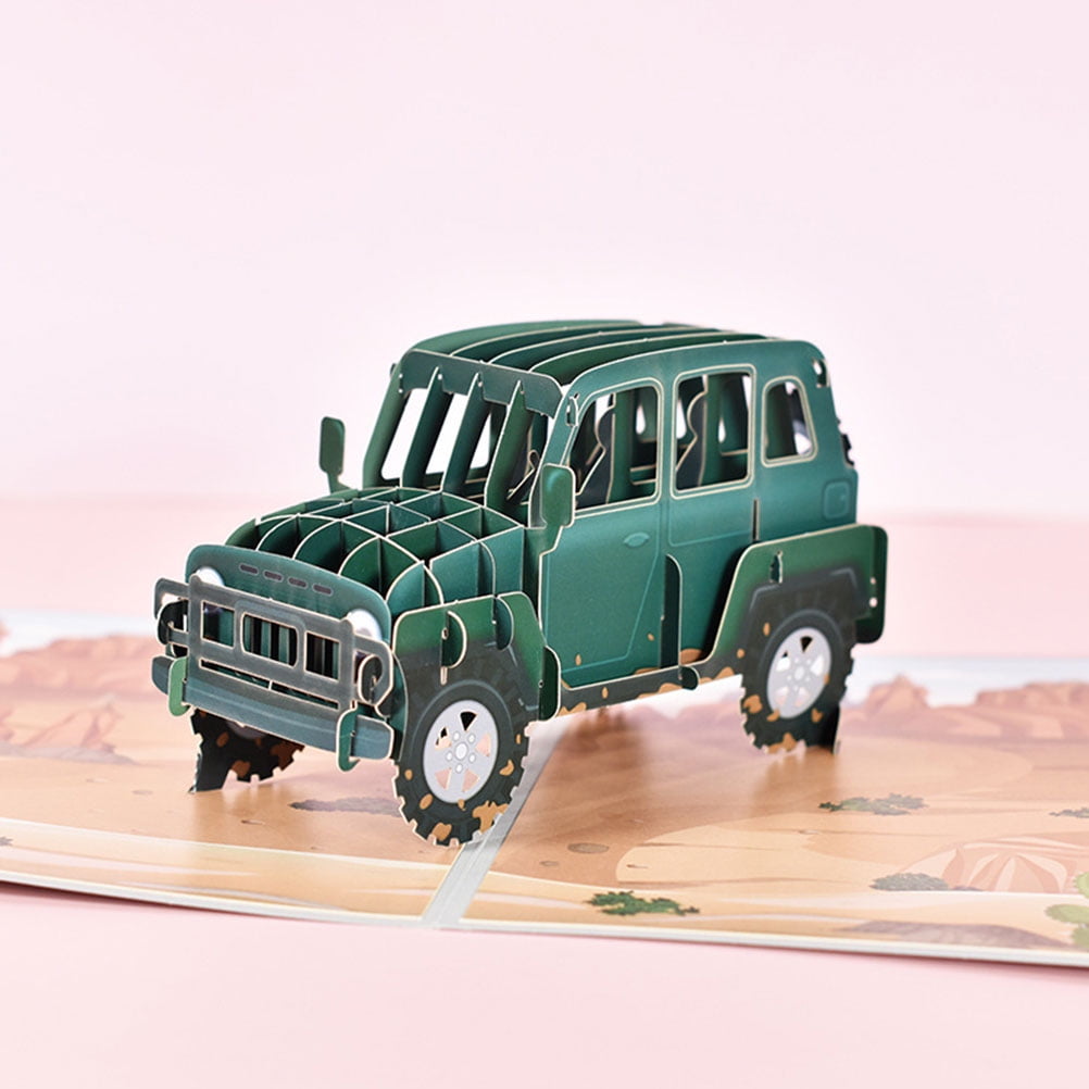 MLINS Creative 3D Vehicle Greeting Card for Gift Unique Chic Design ...