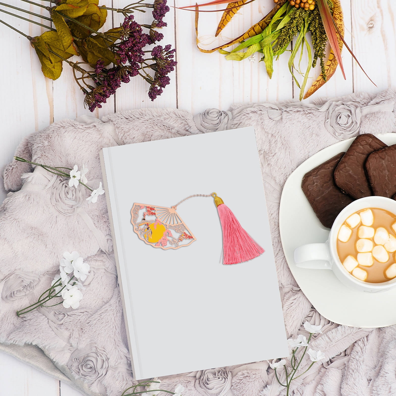 MLINS Creative Bookmark Folding Fan Metal Stylish Bookmarks Gift ...