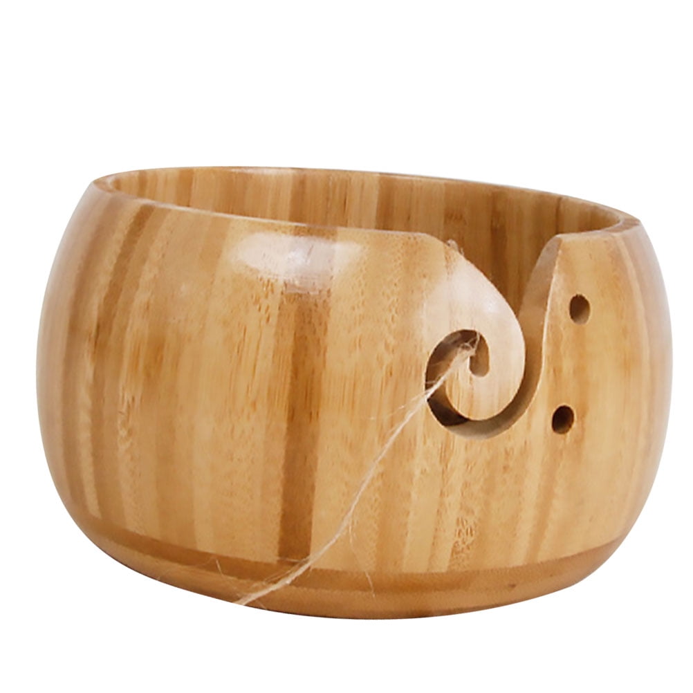 MLINS Creative Bowl Durable Bamboo Bowl Yarn Storage Bowl Crochet Wool ...